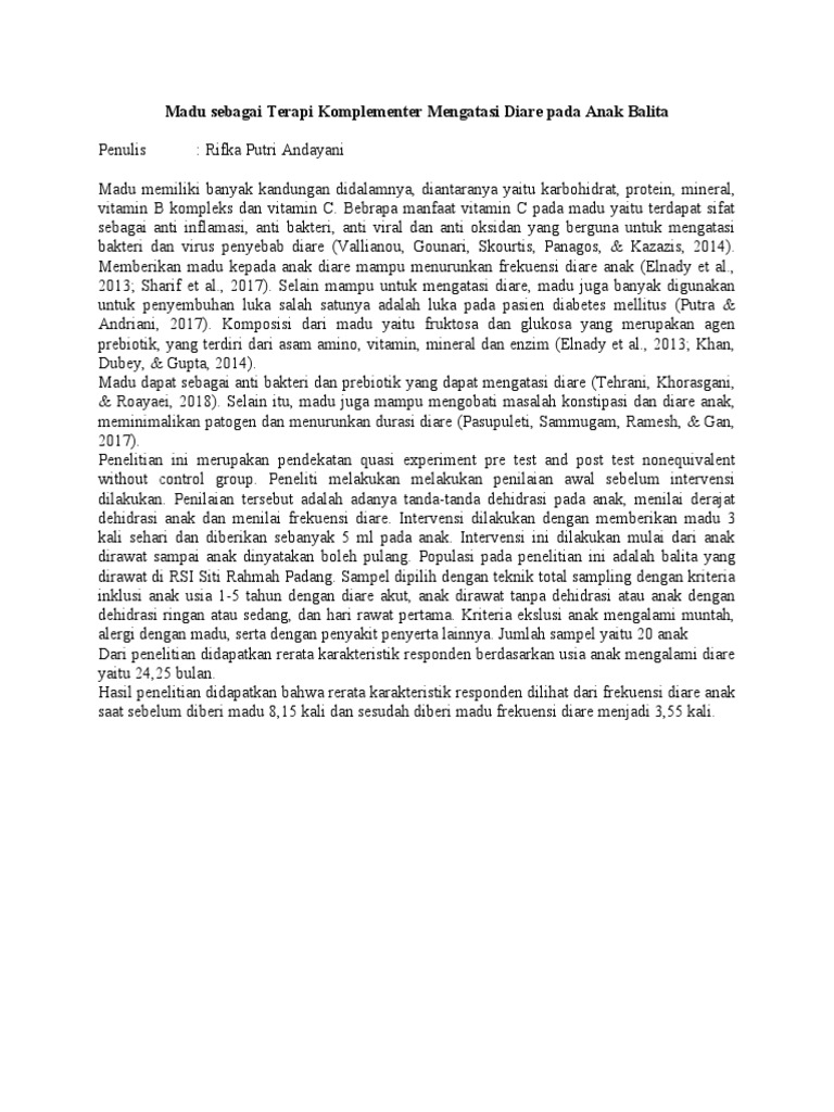 Terapi Komplementer Diare | PDF