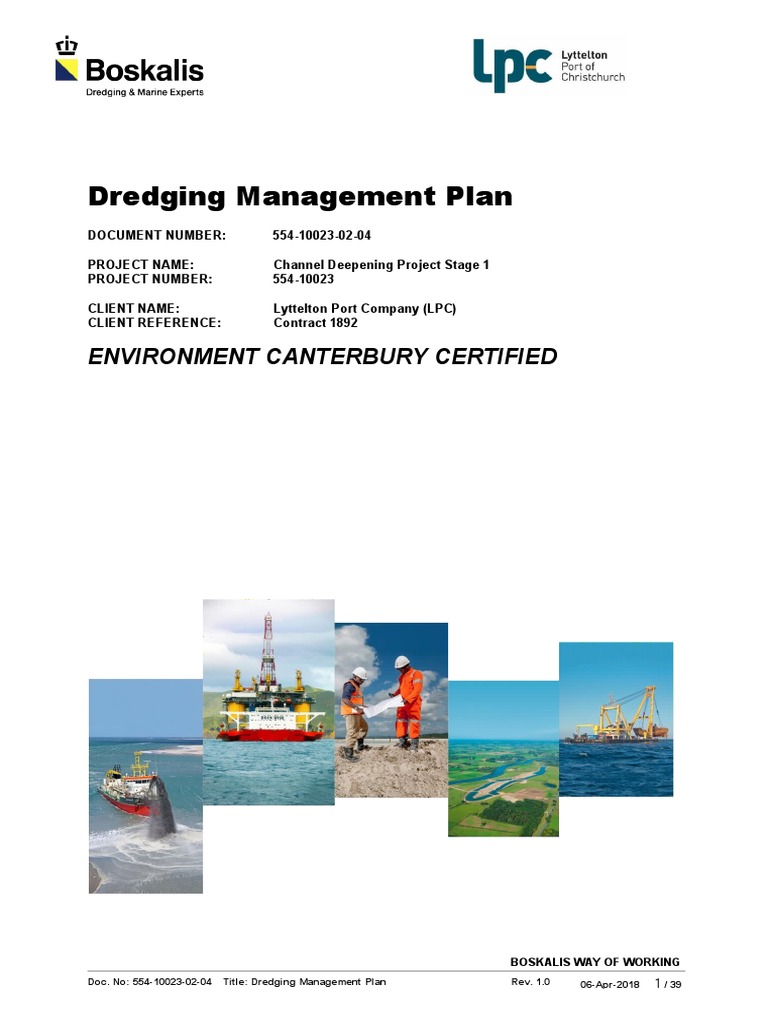Dredging Management Plan | PDF | Dredging | Waste Management