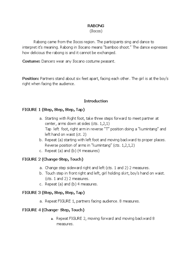Rabong: Ilocano Folk Dance Guide | PDF