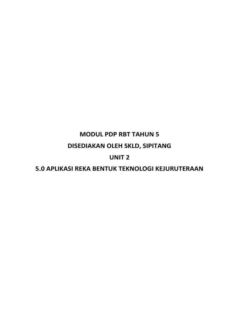 MODUL PDPR RBT TAHUN 5 Unit 2 - SKLD | PDF