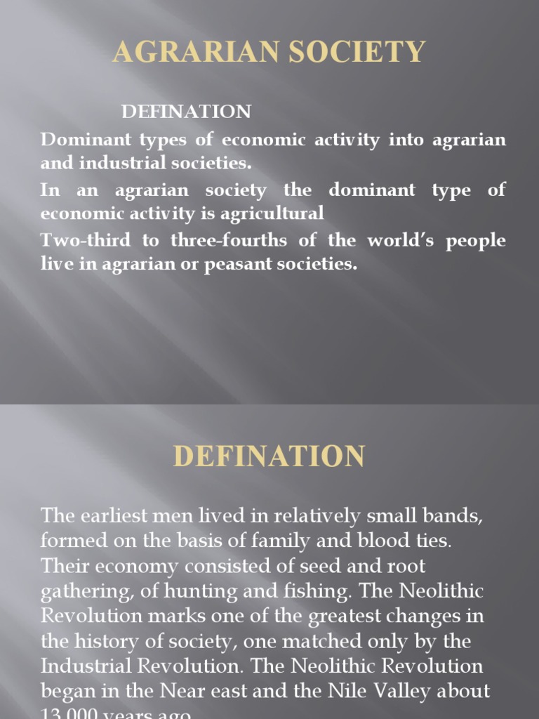 Agrarian Society | PDF | Society | Neolithic