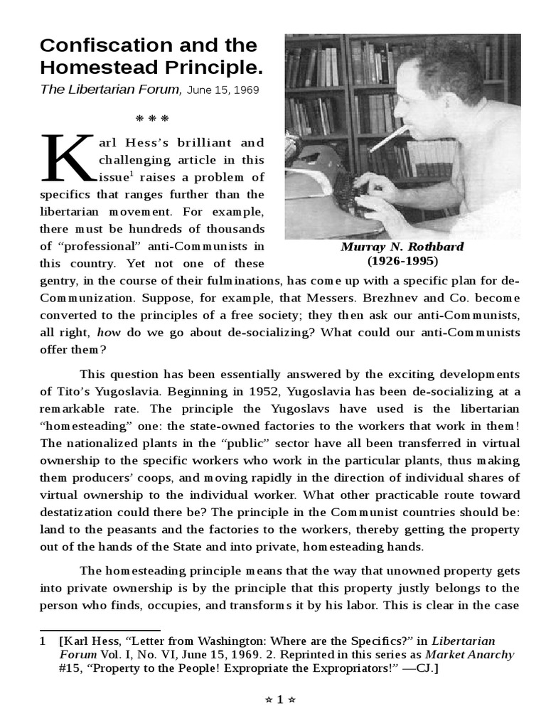 Confiscation and The Homestead Principle | PDF | Theft | Political Science