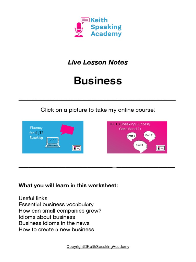 Business - Lesson Notes NEW | PDF | Pricing | Angel Investor