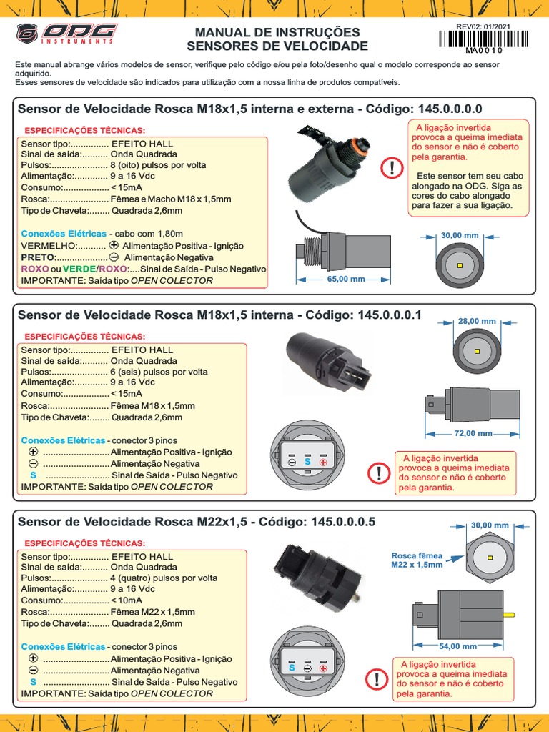 Manual de Sensores de Velocidade Automotivos | PDF | Computação e ...