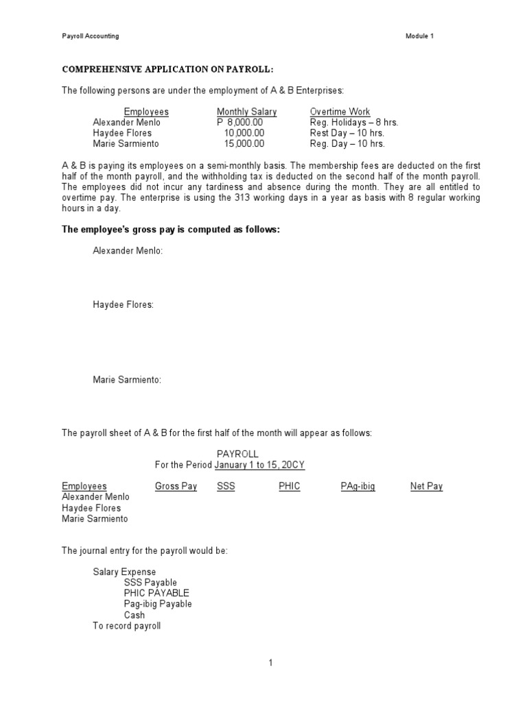 Comprehensive Application On Payroll | PDF | Payroll | Payroll Tax