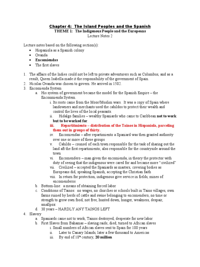 THEME 1: The Indigenous People and The Europeans | PDF | Spanish Empire ...