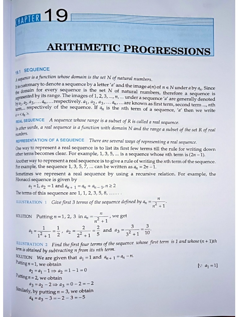 Arithmetic Progression (RD Sharma) | PDF