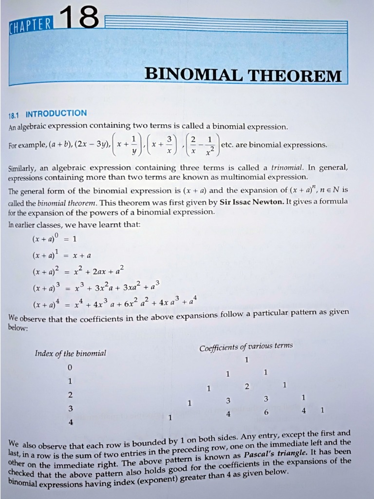 Binomial Theorem (RD Sharma) | PDF