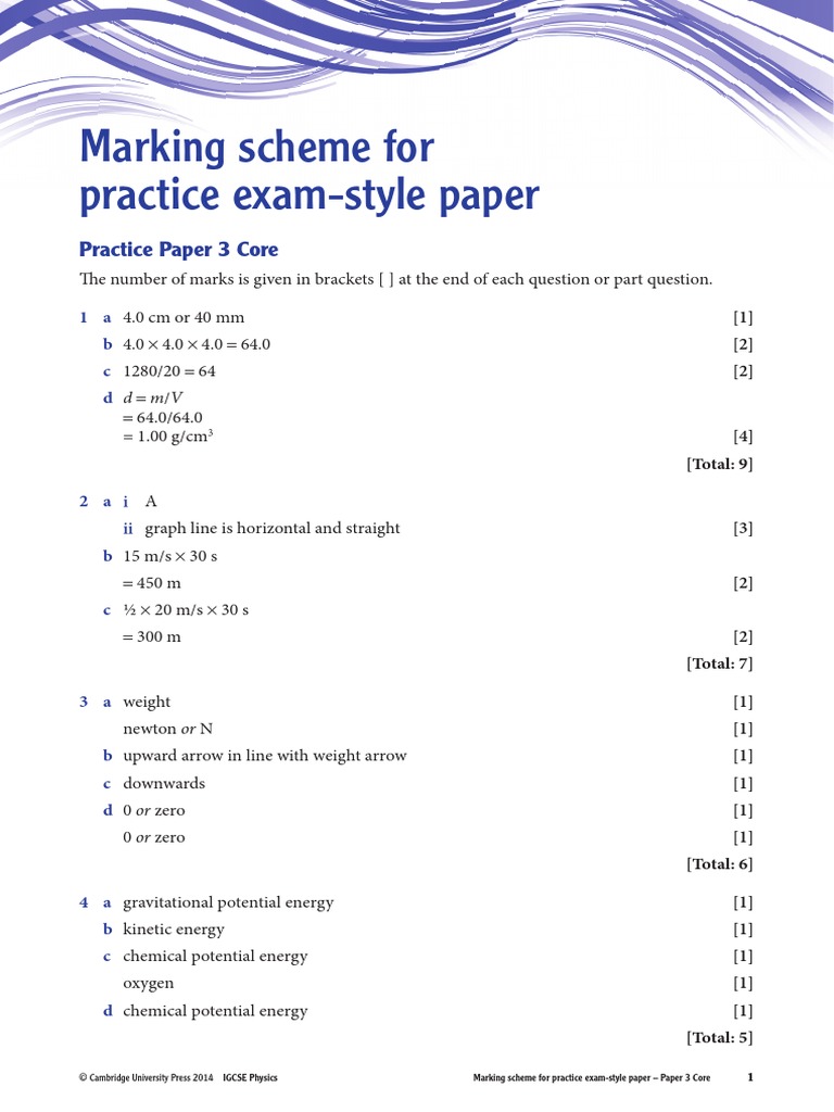 Marking Scheme For Practice Exam-Style Paper | PDF | Inductor | Series ...