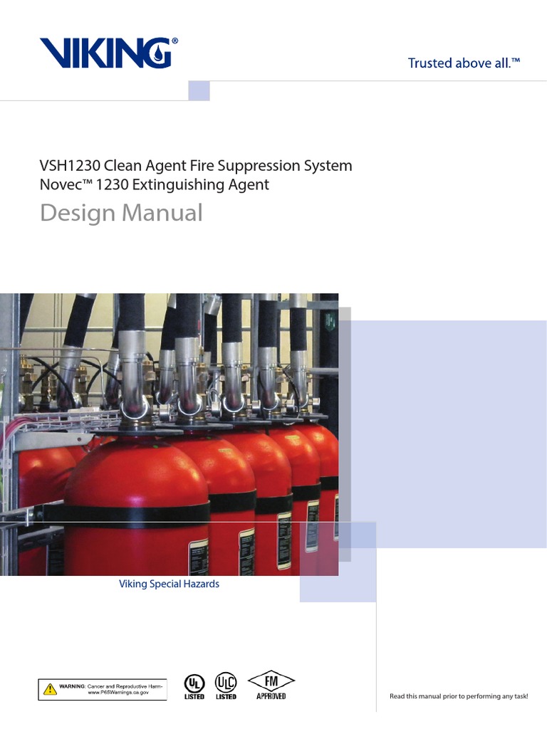 6 VSH1230 Clean Agent Fire Suppression System Novec™ 1230 Extinguishing ...