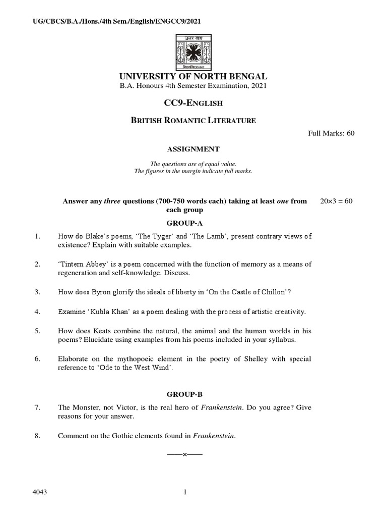 Nbu Question Paper | PDF