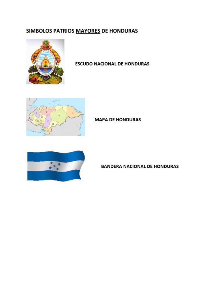 Simbolos Patrios Mayores y Menores de Honduras | PDF
