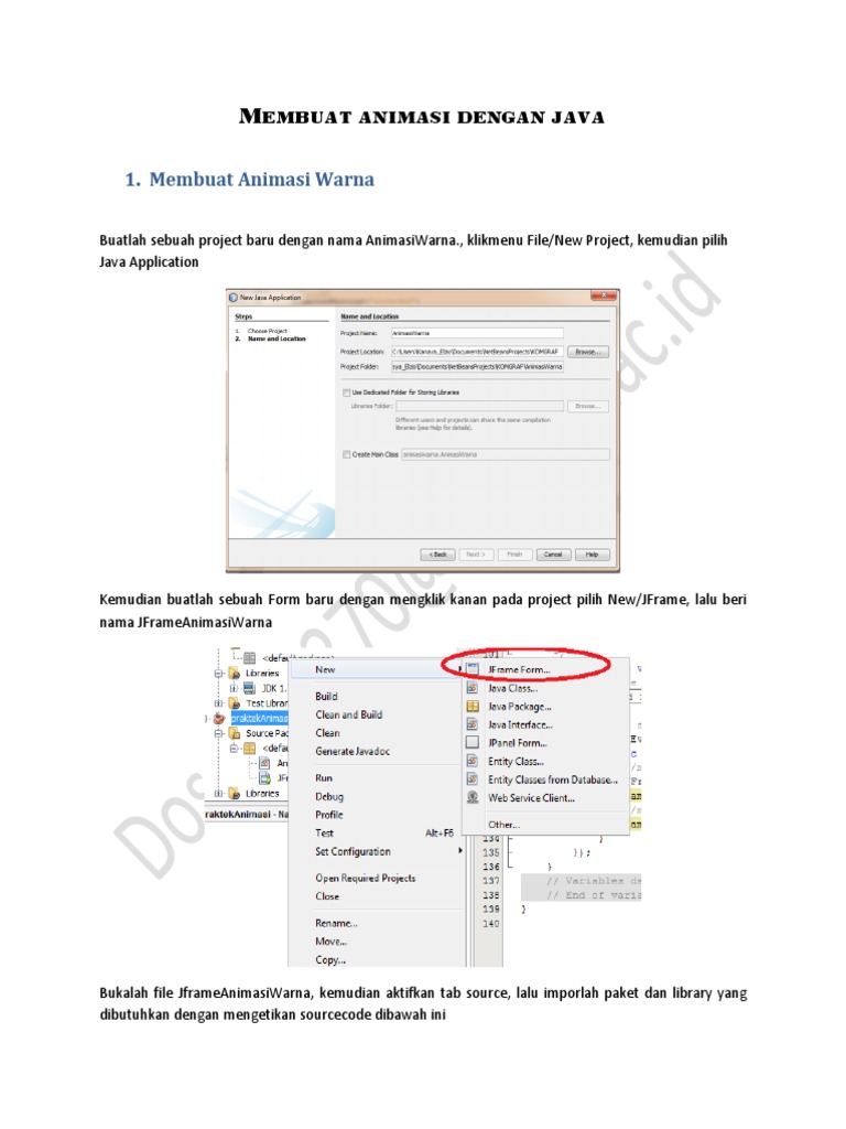 Praktek Komputergrafik-Membuat Animasi Dengan Java | PDF | Seni