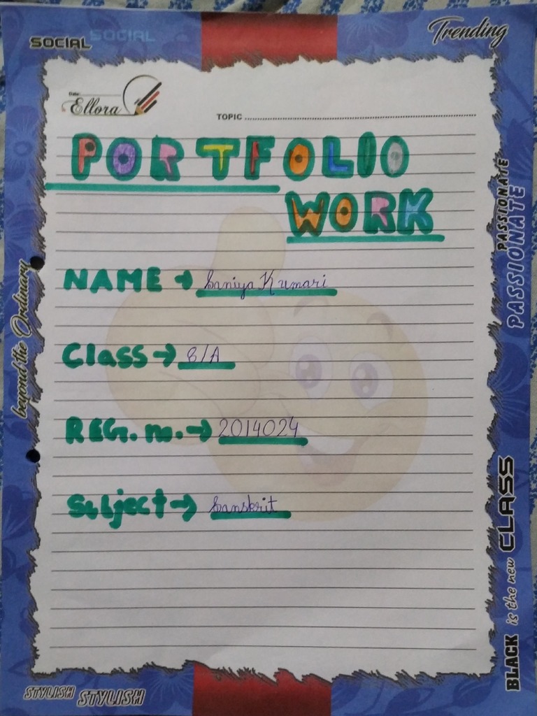 Class 10 Sanskrit Portfolio Guide | PDF