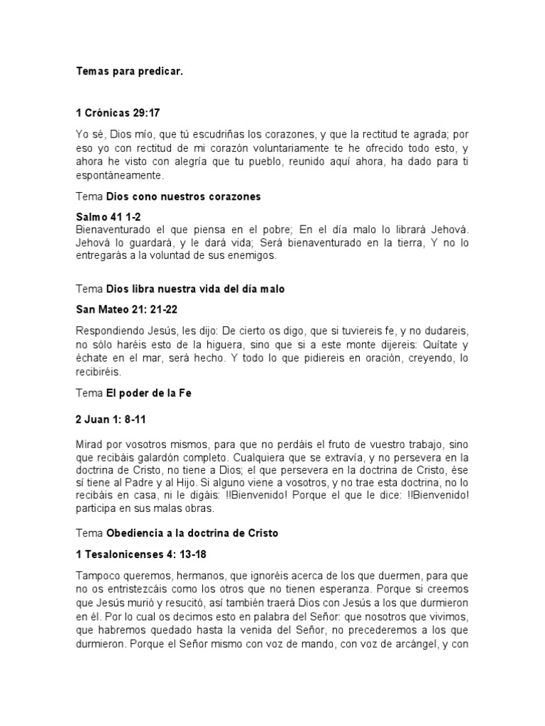 Temas para Predicar | PDF