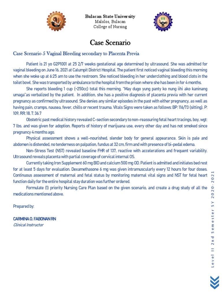Case Scenario 5 | PDF | Pregnancy | Medical Specialties