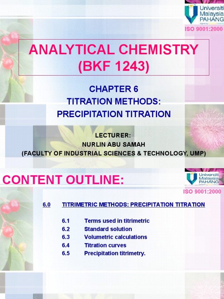 Chapter 6 Titrimetric Methods | PDF | Chemistry | Titration