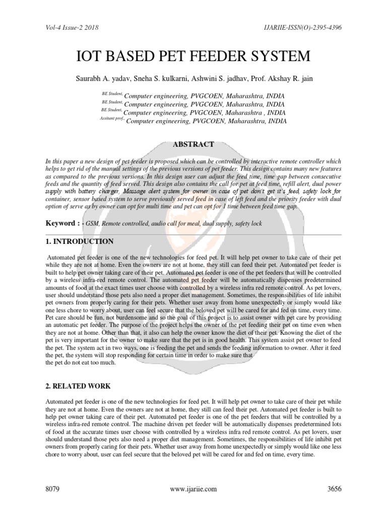 IOT Based Pet Feeder Automation System | PDF | Pet | Computing