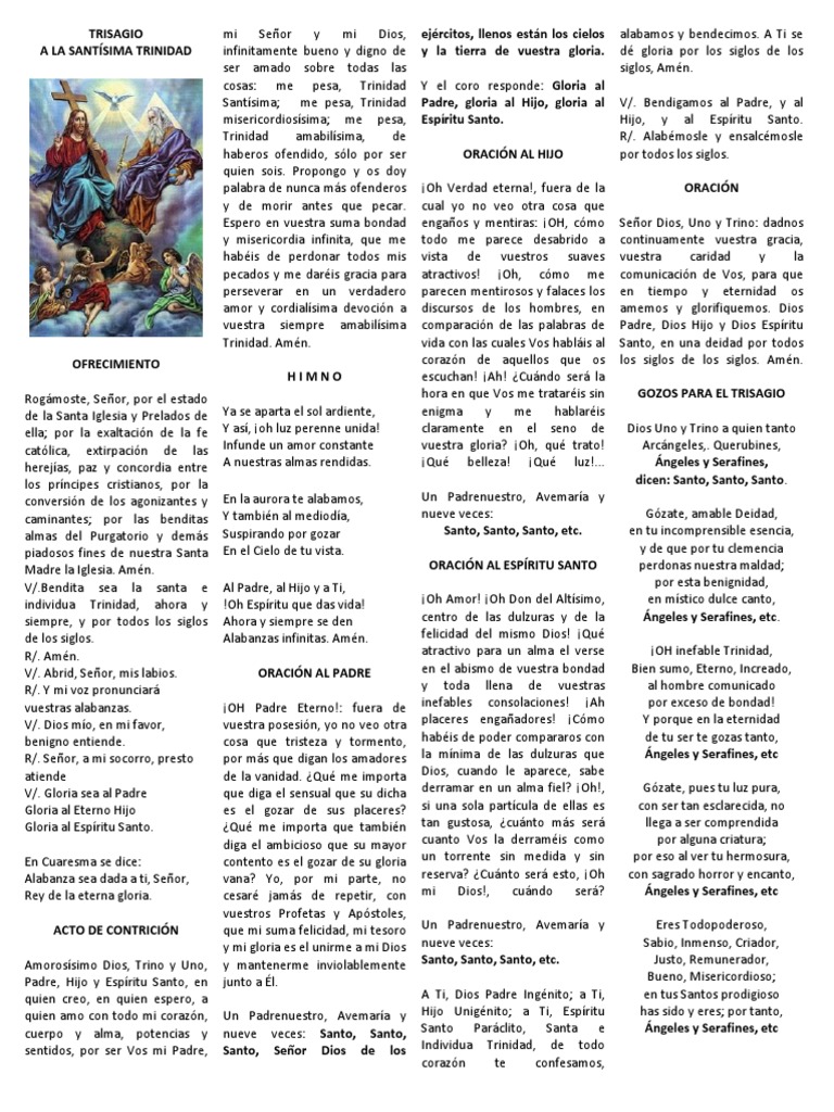 Santo Trisagio a la Santísima Trinidad | PDF | Trinidad | espíritu Santo