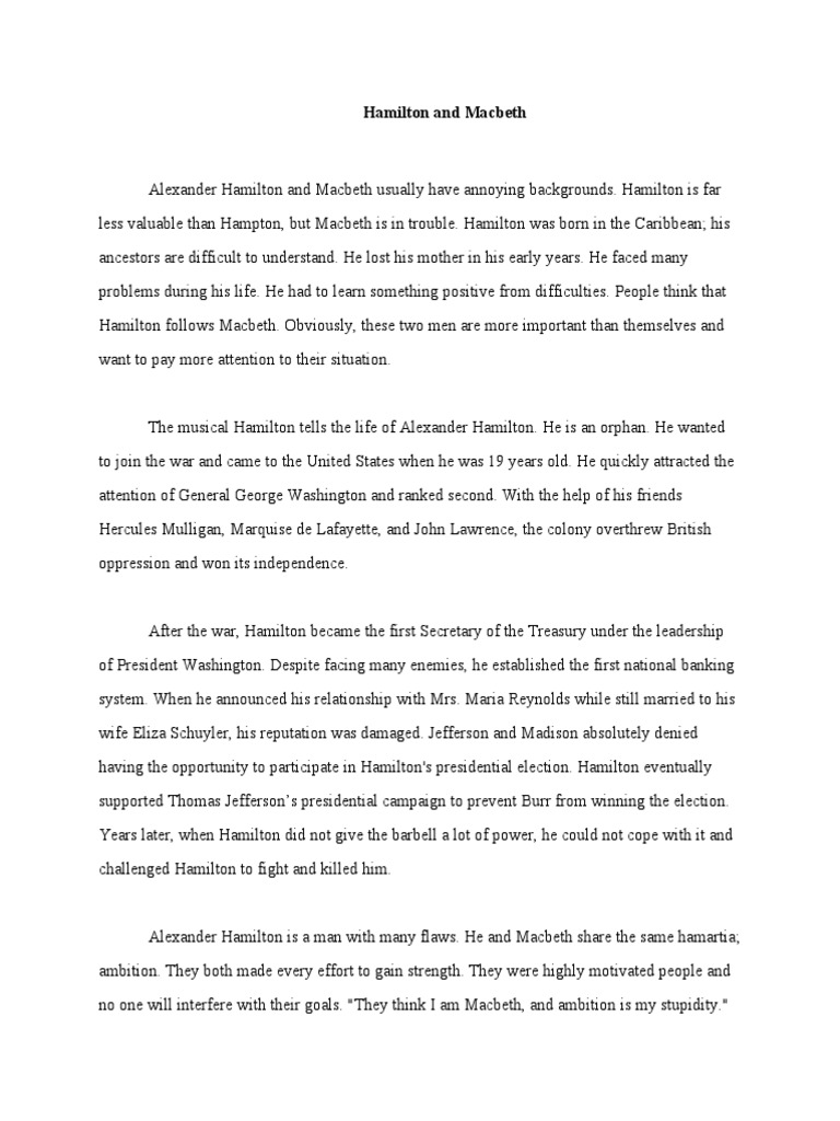 Hamilton and Macbeth | Download Free PDF | Macbeth | Alexander Hamilton