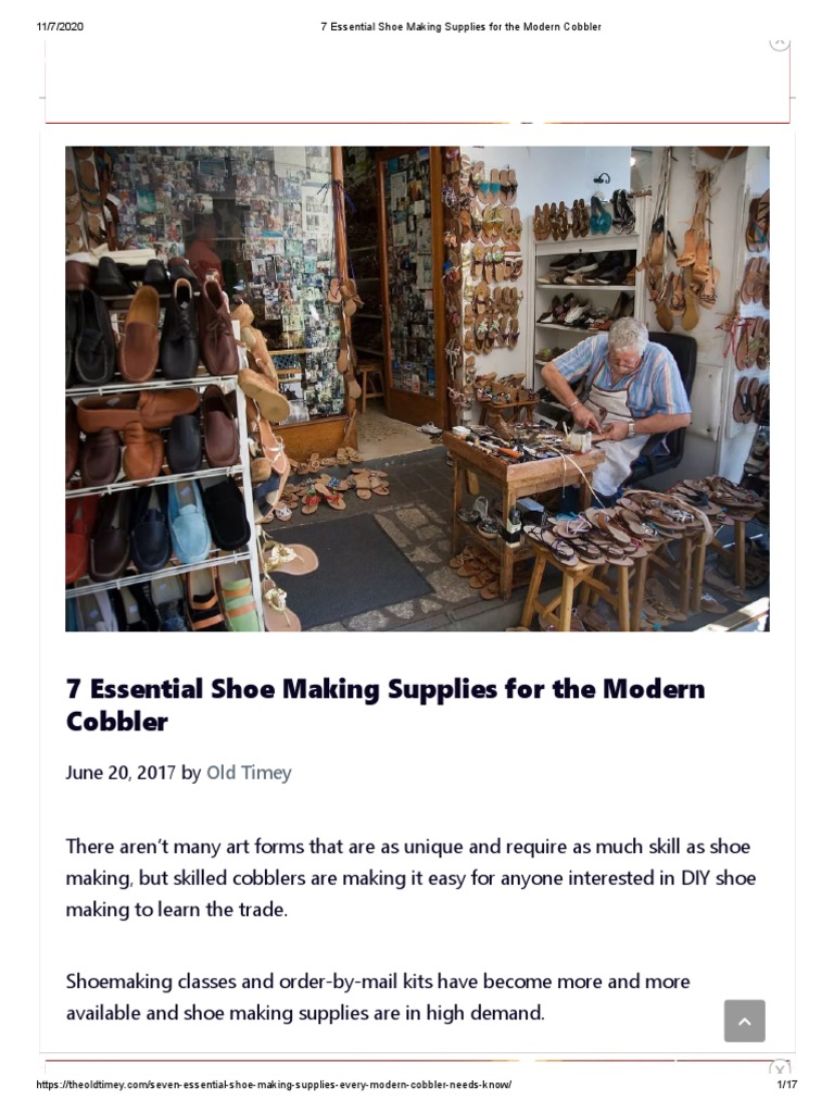 7 Essential Shoe Making Supplies For The Modern Cobbler | PDF | Shoe ...