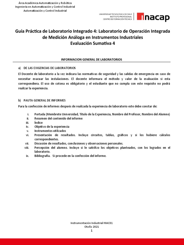 Guía Práctica 4 Integrada U4 U5 | PDF | Automatización | Laboratorios