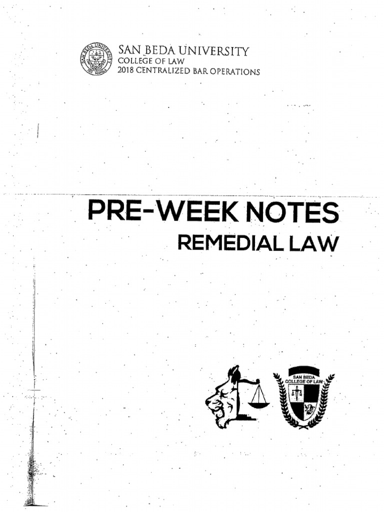 2018 Preweek Remedial Law Beda | PDF