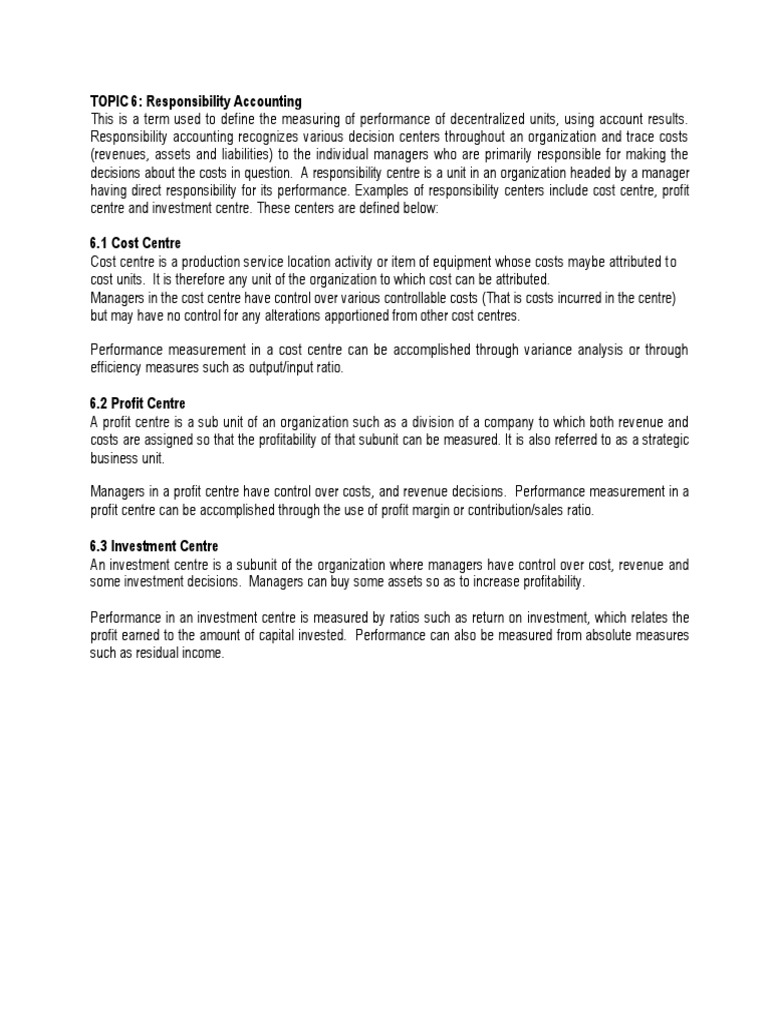Understanding Responsibility Accounting | PDF | Business | Finance ...