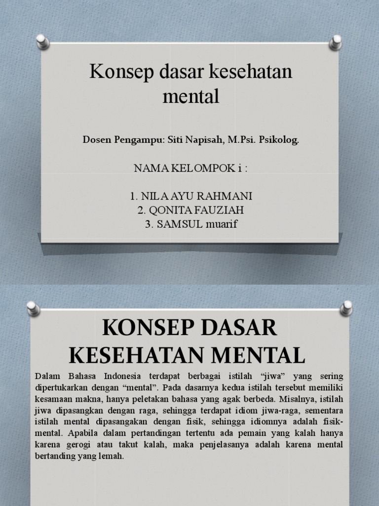 Konsep Dasar Kesehatan Mental | PDF