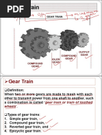 Types and Functions of Gear Trains | PDF | Gear | Mechanics