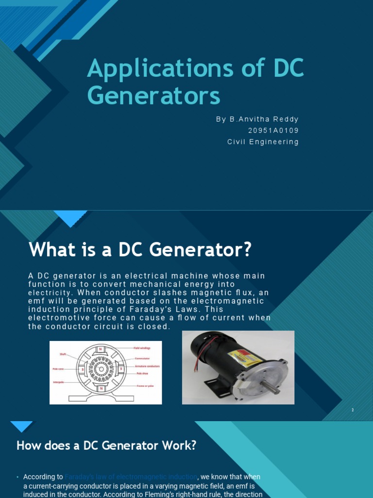 Applications of DC Generators | PDF | Electromagnetic Induction | Power ...