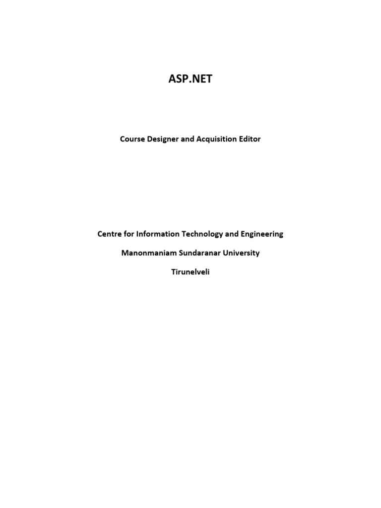 14 Aspnet Pdf Active Server Pages Dynamic Web Page