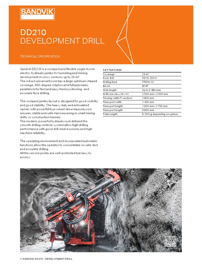 dd210 Specification Sheet English | PDF | Drilling | Drill