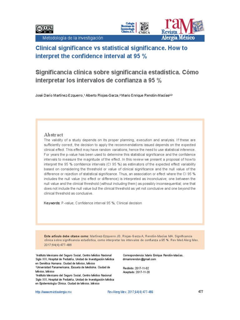 Clinical Significance Vs Statistical Significance. How To Interpret The ...
