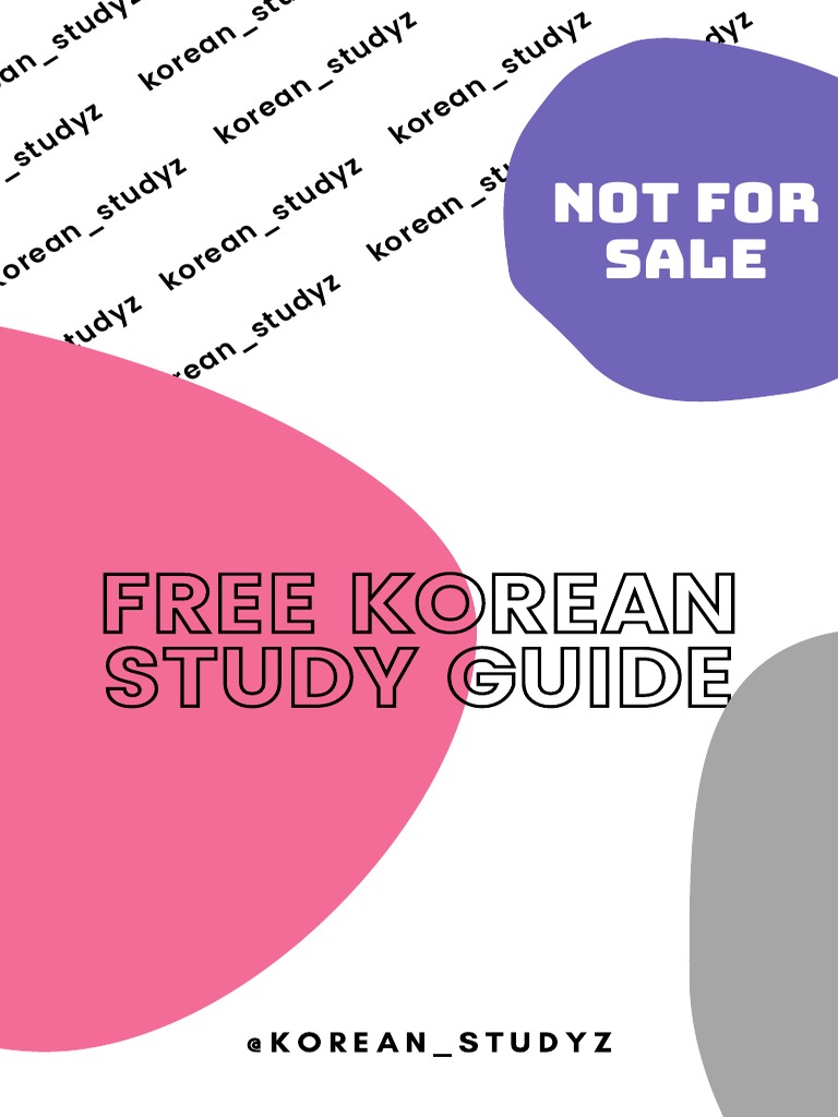 Free Korean Study Guide | PDF | Korean Language | Linguistics