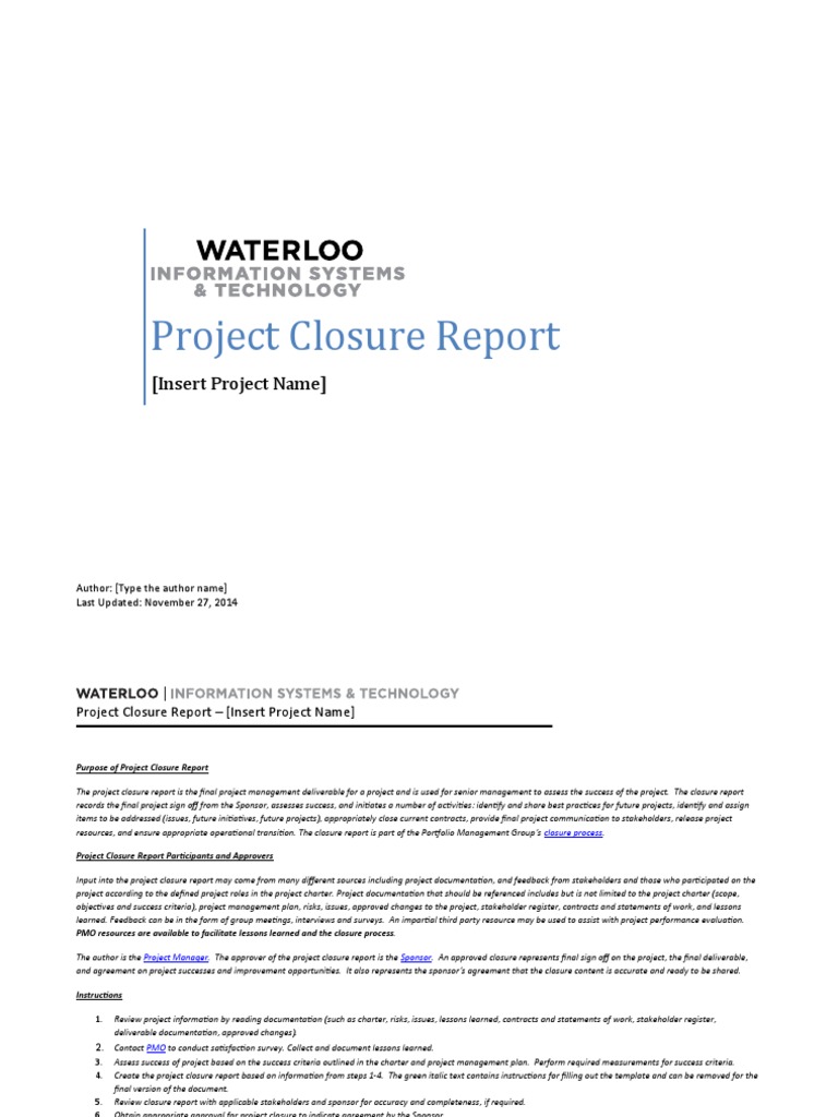 Project Closure Report | PDF | Project Management | Business