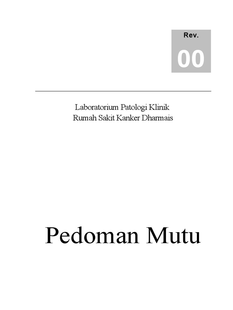 Pedoman Mutu - IPK RSKD (ISO 15189) - Review 14012016 | PDF