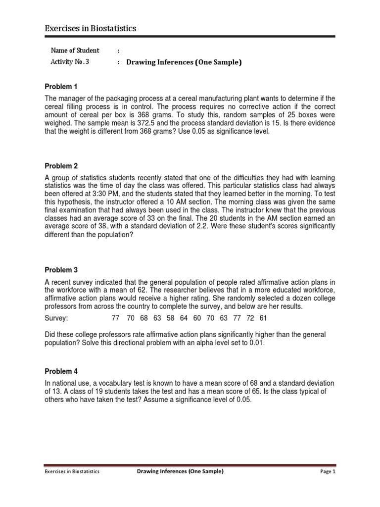 Biostatistics Activity 3 | PDF | Weighted Arithmetic Mean | Statistical ...