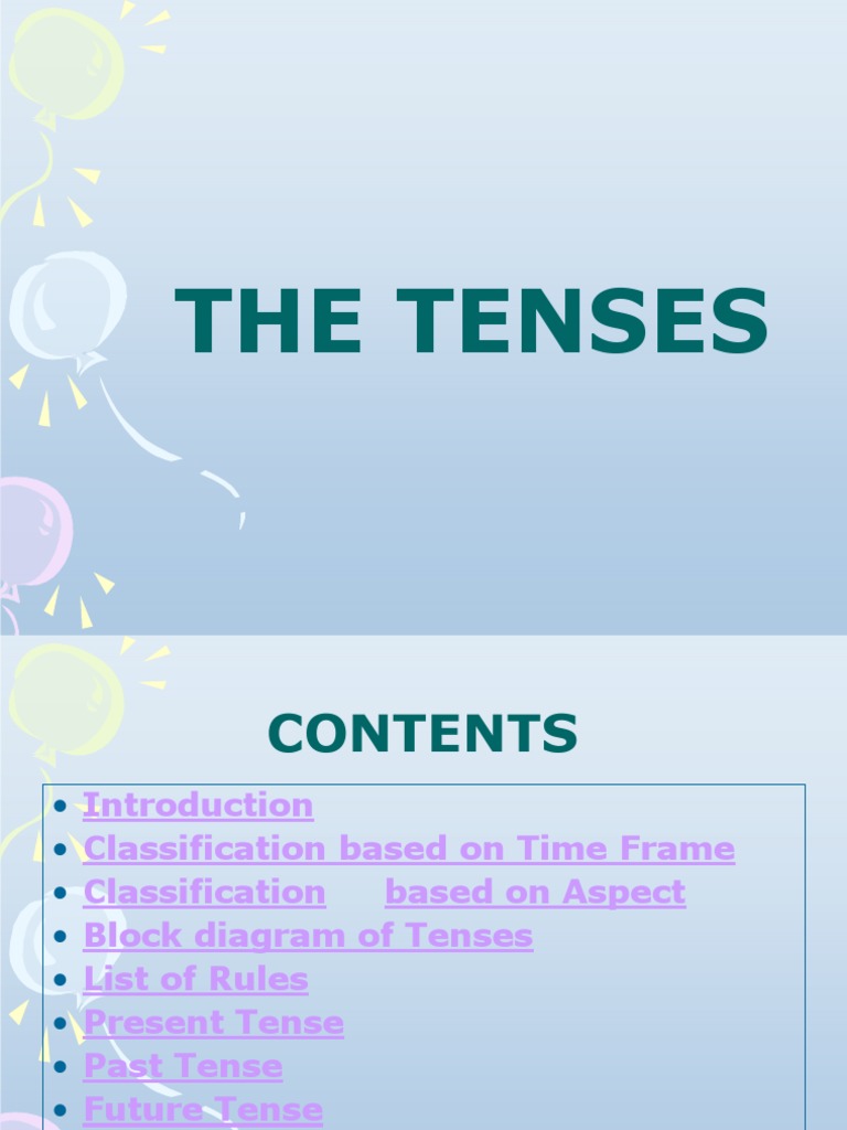 Tenses | PDF | Grammatical Tense | Perfect (Grammar)