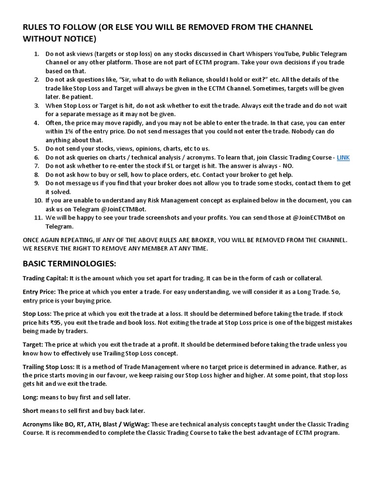 Rules To Follow (Or Else You Will Be Removed From The Channel Without ...