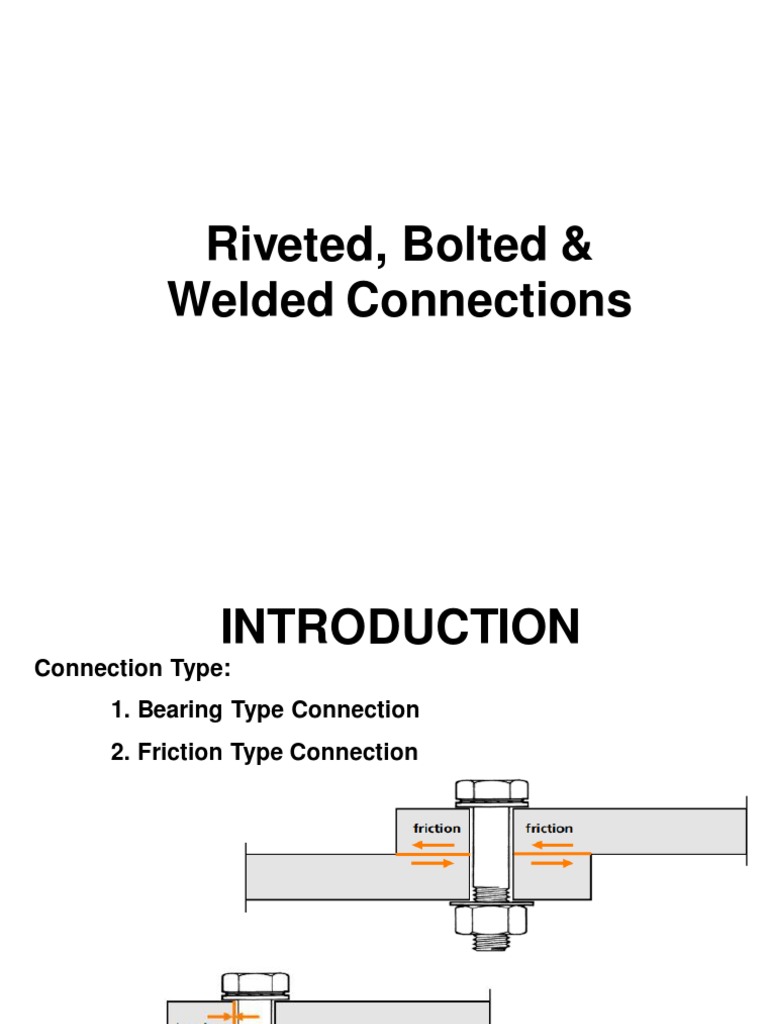 Riveted, Bolted, and Welded Connections | PDF | Rivet | Friction