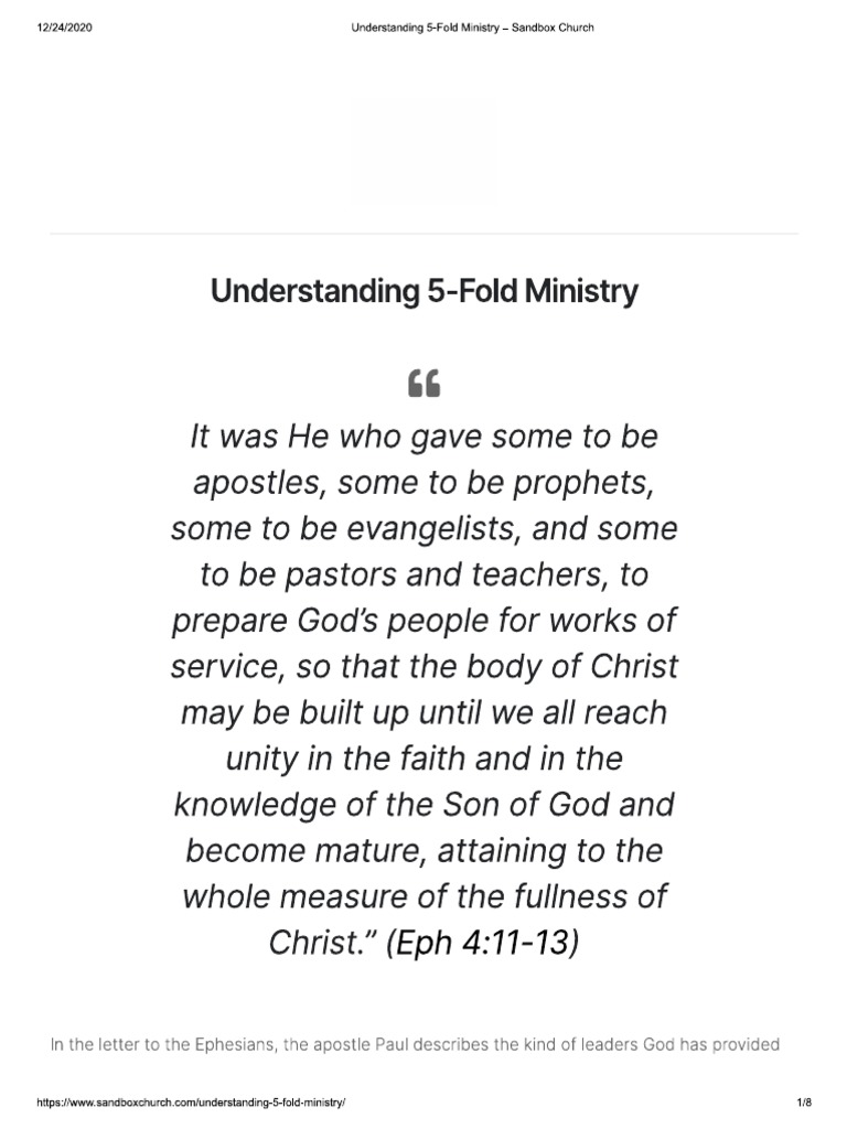 Five Fold Ministry | PDF