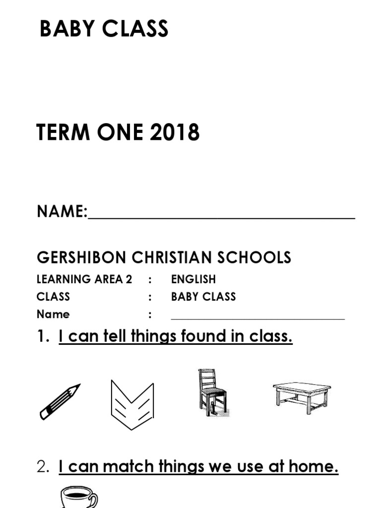 Baby Class Term One Exam 2018 | PDF