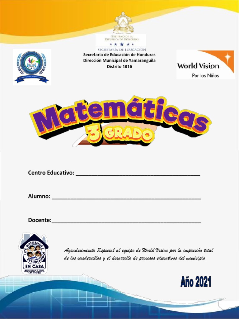 Cuaderno Tercer Grado Matematicas | PDF | Sustracción | Matemática ...