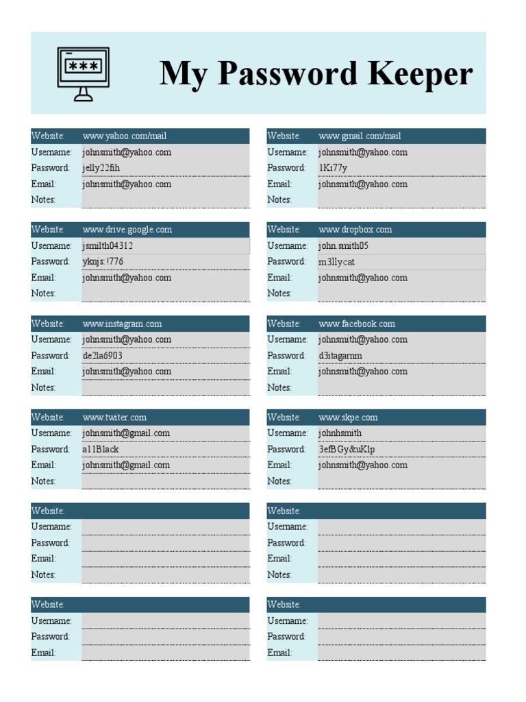 My Password Keeper: Website: Website | PDF