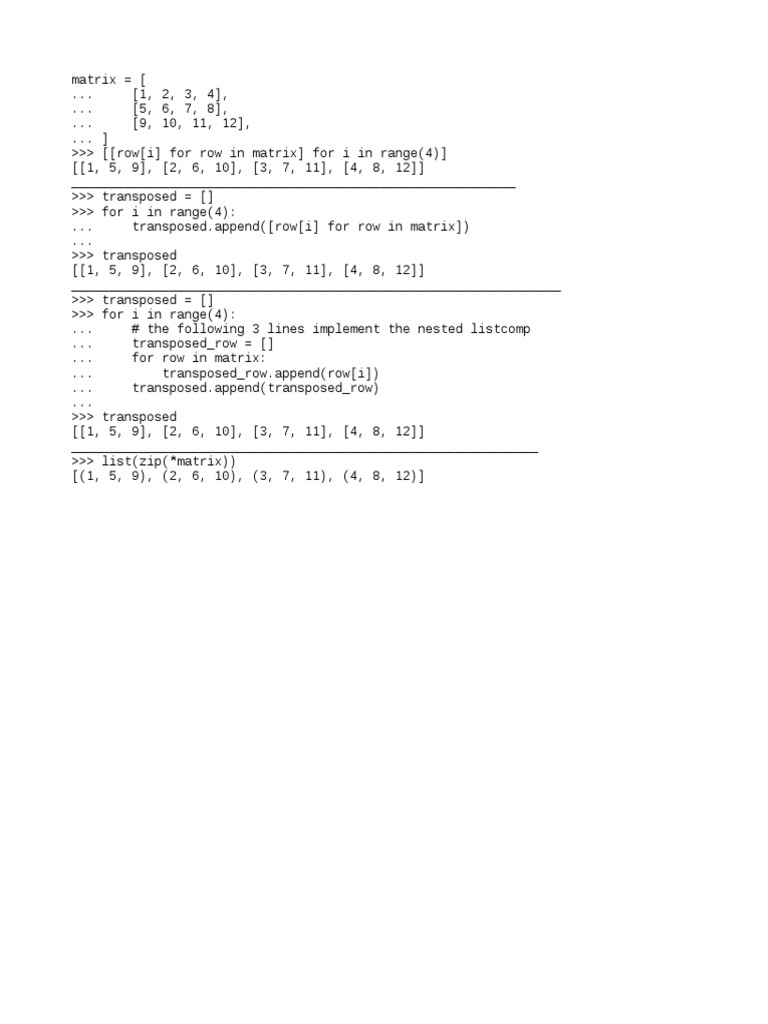 Transpose of A Matrix | PDF