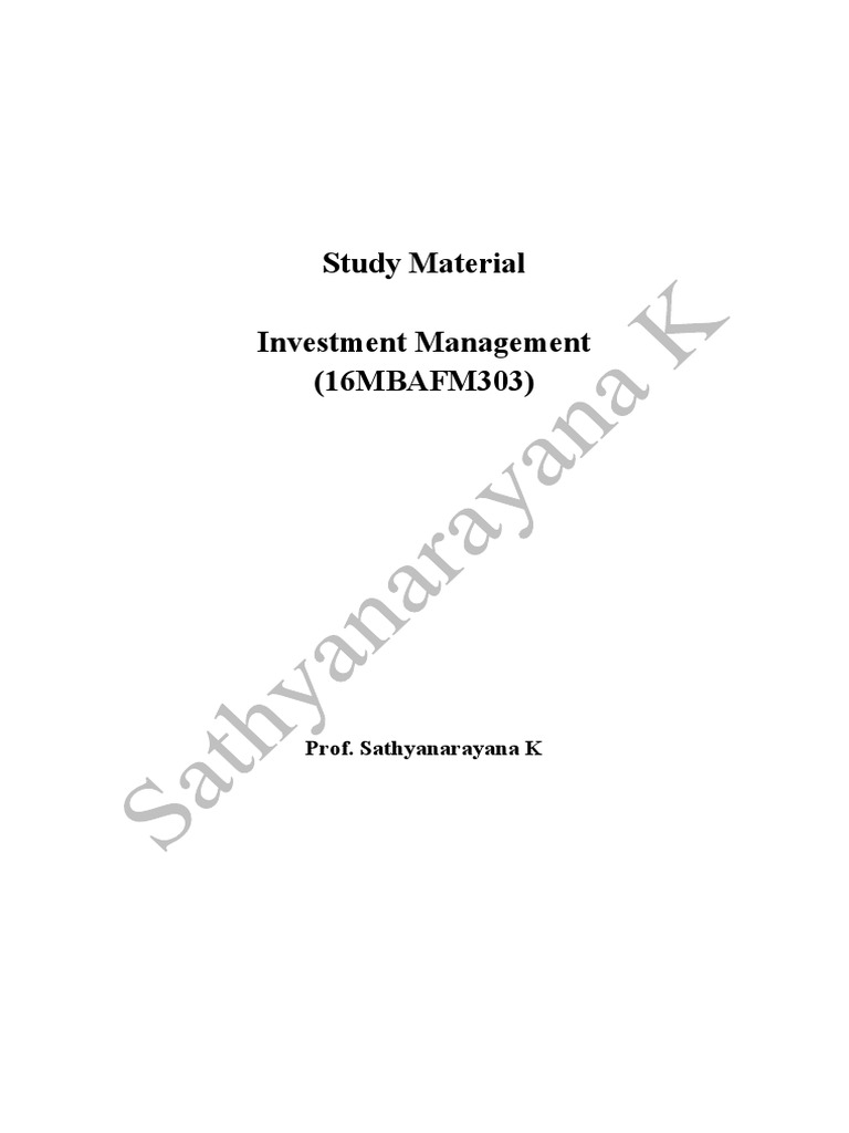 Investment Management Notes | PDF | Bonds (Finance) | Preferred Stock