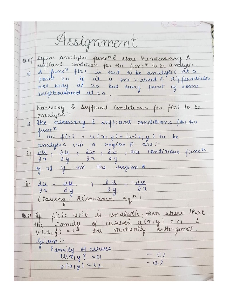 Maths Assignment 4 (Complex Analysis) | PDF