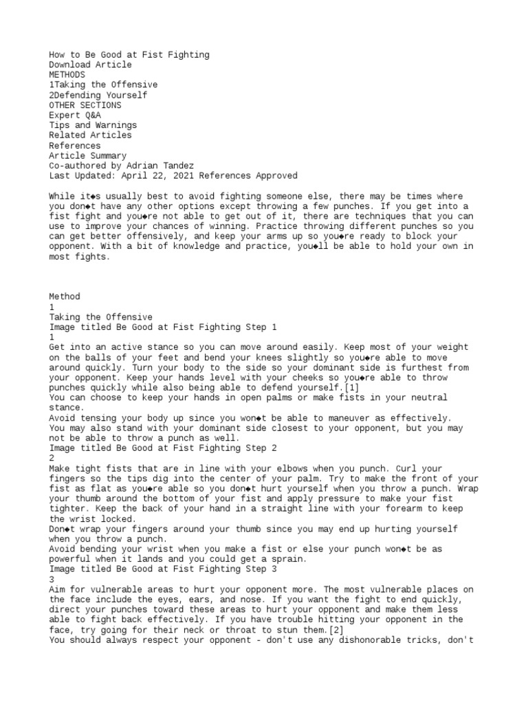 How To Be A Good Fighter | PDF | Combat Sports | Sports