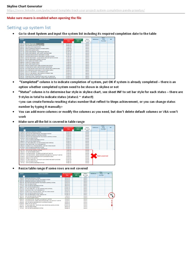 Setting Up System List: Make Sure Macro Is Enabled When Opening The ...